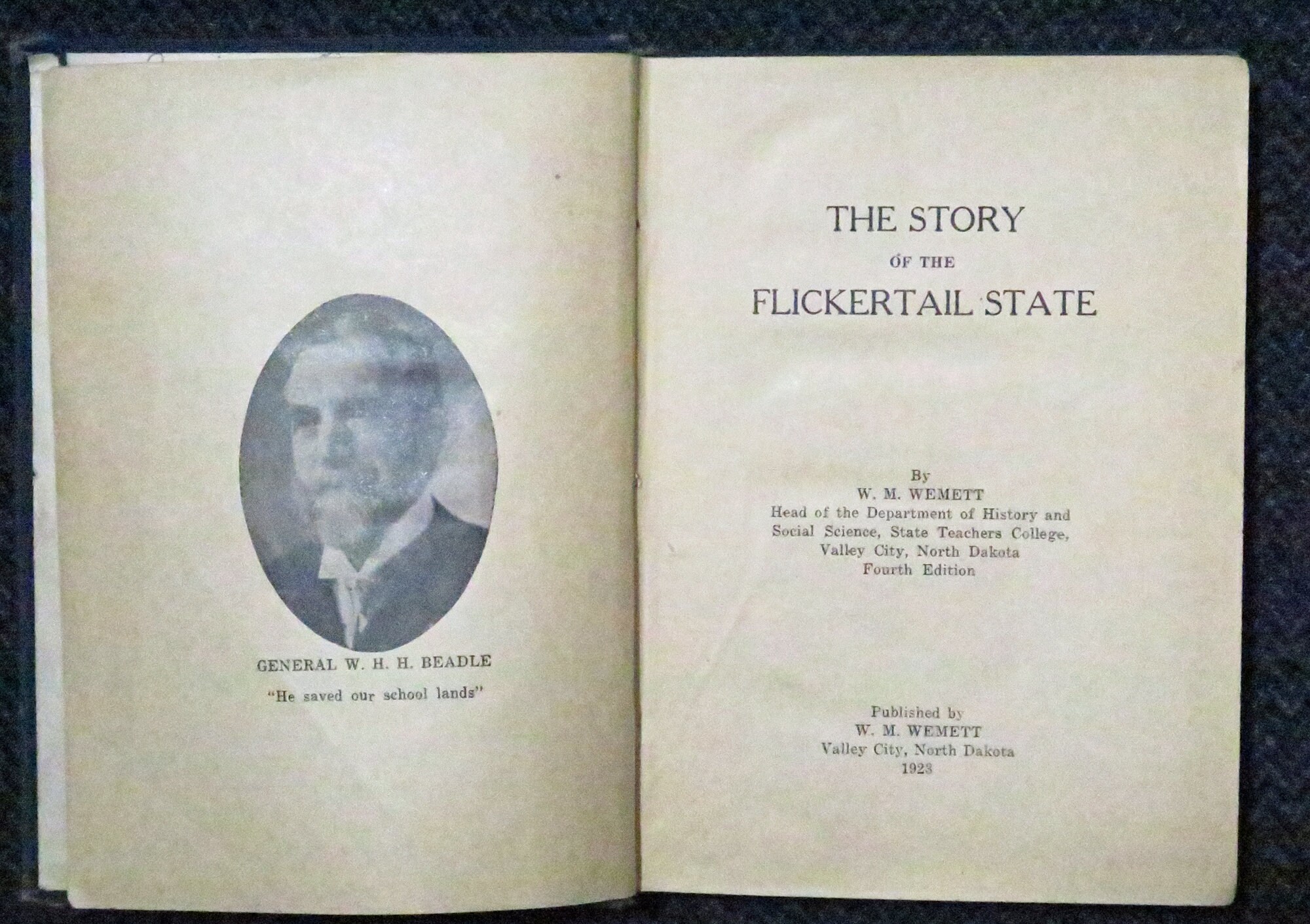 The Story of the Flickertail State by William Marks Wemett, 1st Edition ...