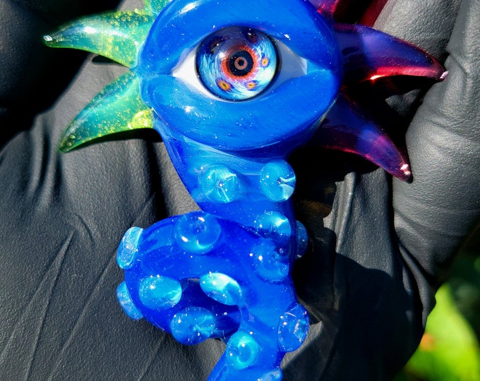 Boro UV Reactive Sea Monster Tentacle Eyeball Pendant - Etsy