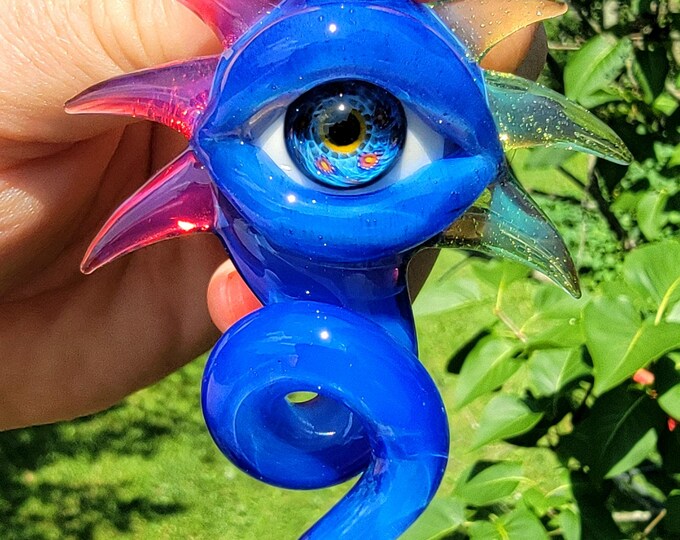 Boro UV Reactive Sea Monster Tentacle Eyeball Pendant - Etsy