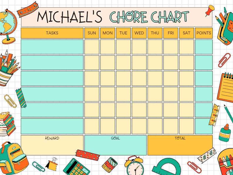 Ocean Adventure Kids Chore Chart - Etsy
