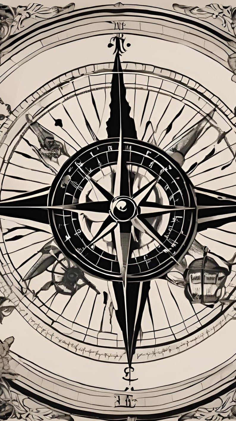 Filmic Style Classic Ships, Lighthouse, and Pirate Compass Photo Set ...