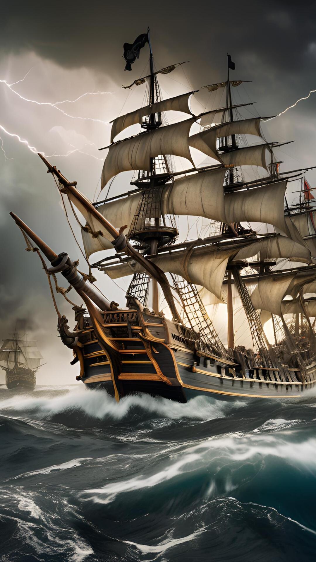 Filmic Style Classic Ships, Lighthouse, and Pirate Compass Photo Set ...