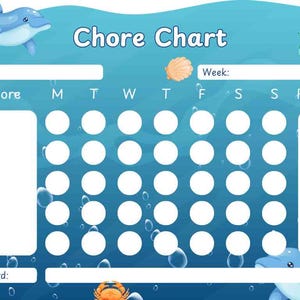 Ocean Adventure Kids Chore Chart - Etsy