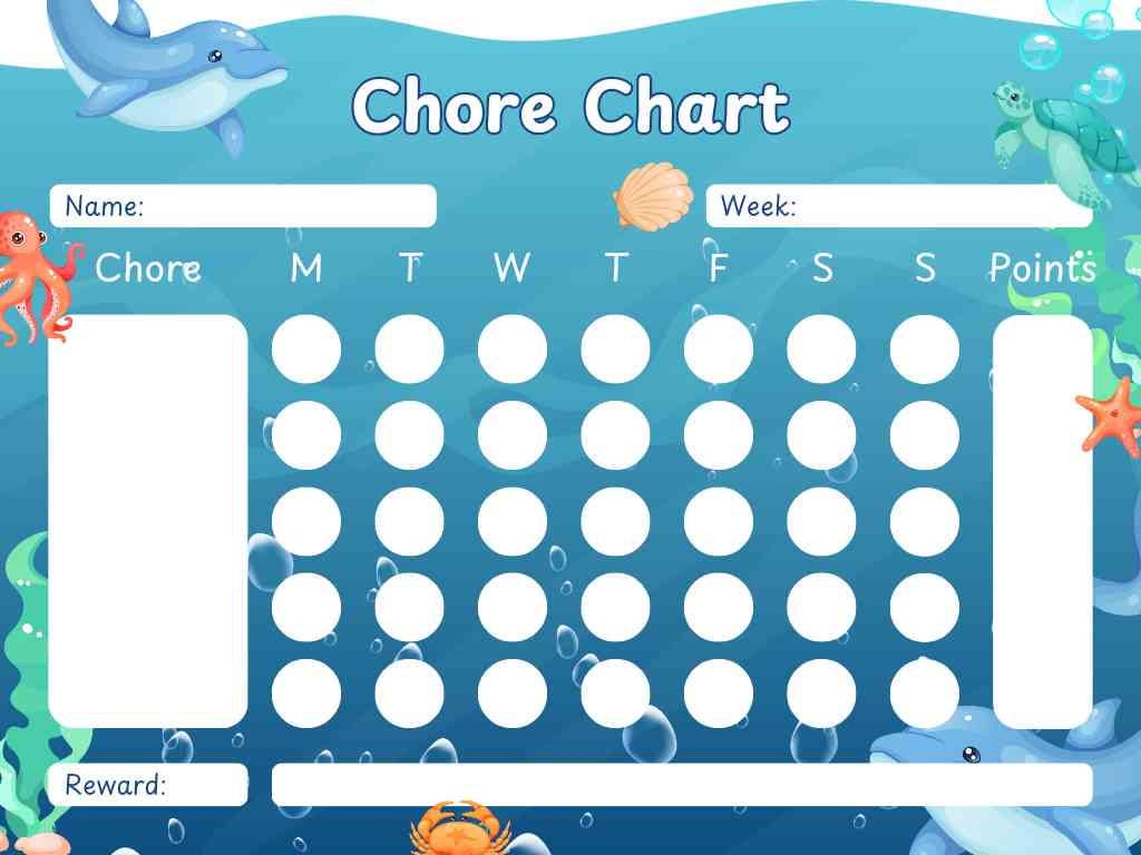 Ocean Adventure Kids Chore Chart - Etsy