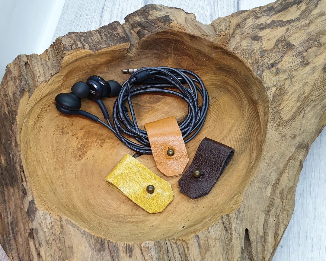 Three Leather Cable Ties, Cable Clip, Cable Organiser, Cable Clip ...