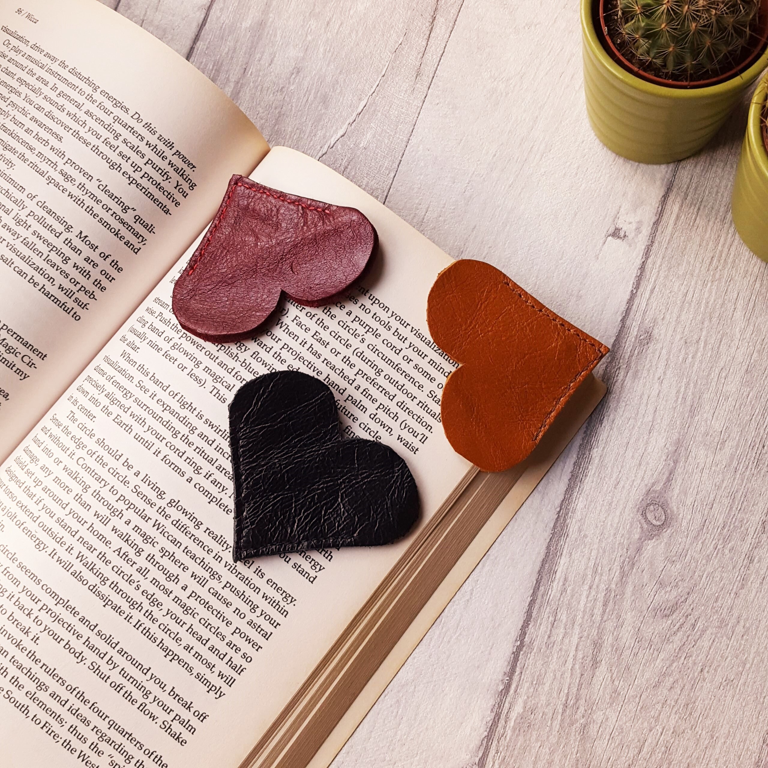 Grey Leather Heart Bookmark Valentines Gifts Book Lover | Etsy
