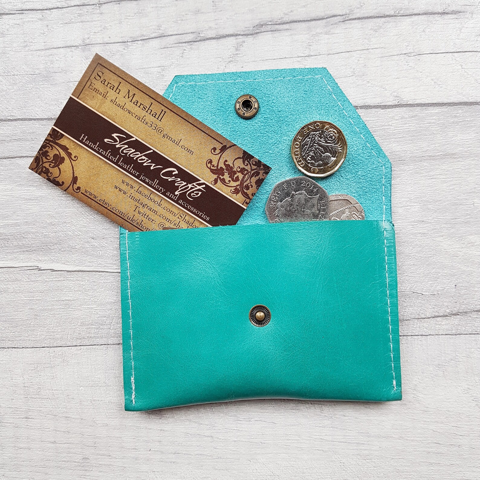 Teal Green Leather Purse Turquoise Leather Wallet Simple - Etsy