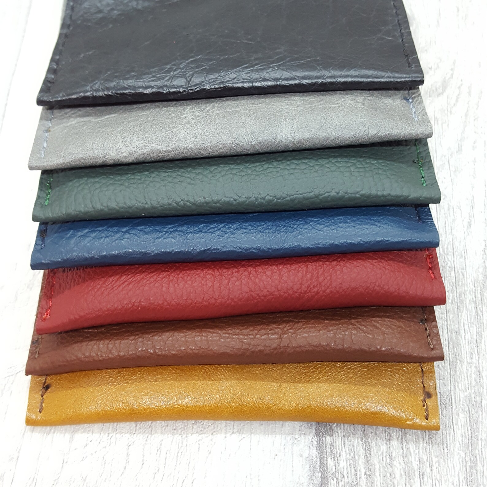 Slim leather card holder minimalist card wallet simple card | Etsy