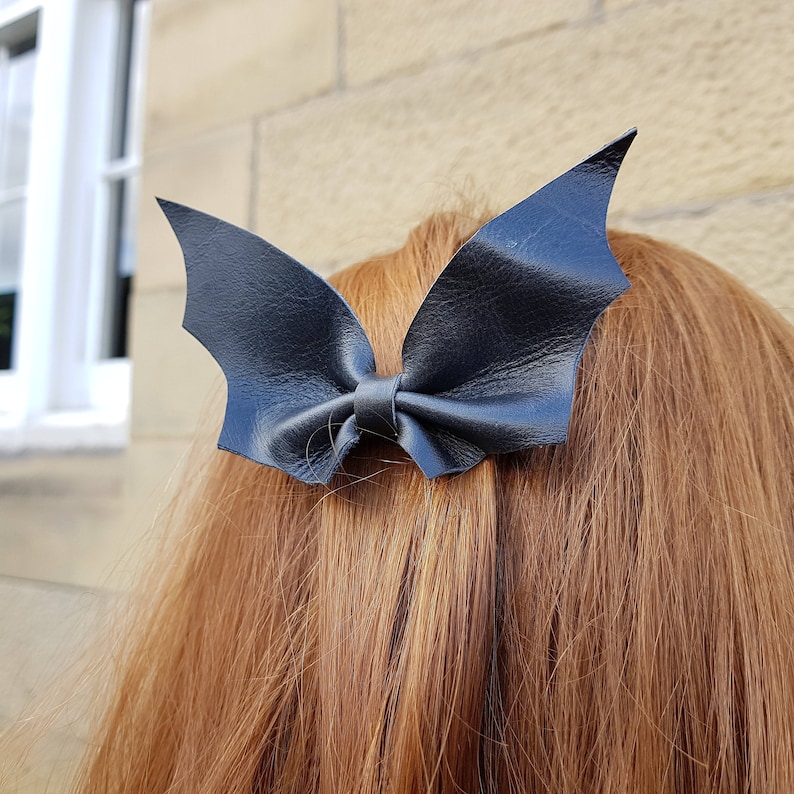 Bat Hair Clip Leather Bat Hair Clip Halloween Hair Clip Etsy