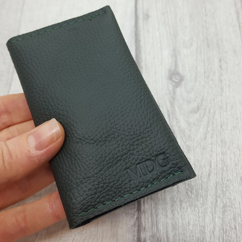 Slim leather card holder minimalist card wallet simple card | Etsy