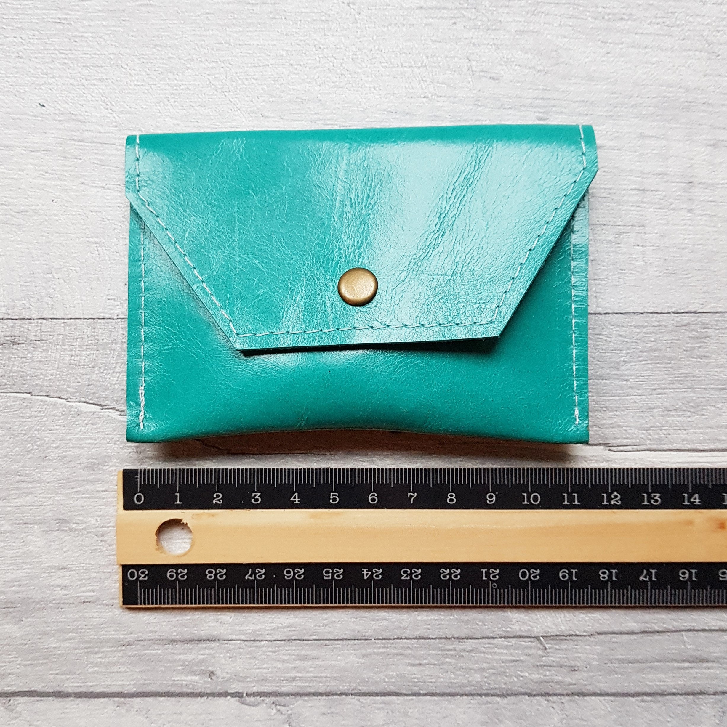Teal Green Leather Purse Turquoise Leather Wallet Simple - Etsy