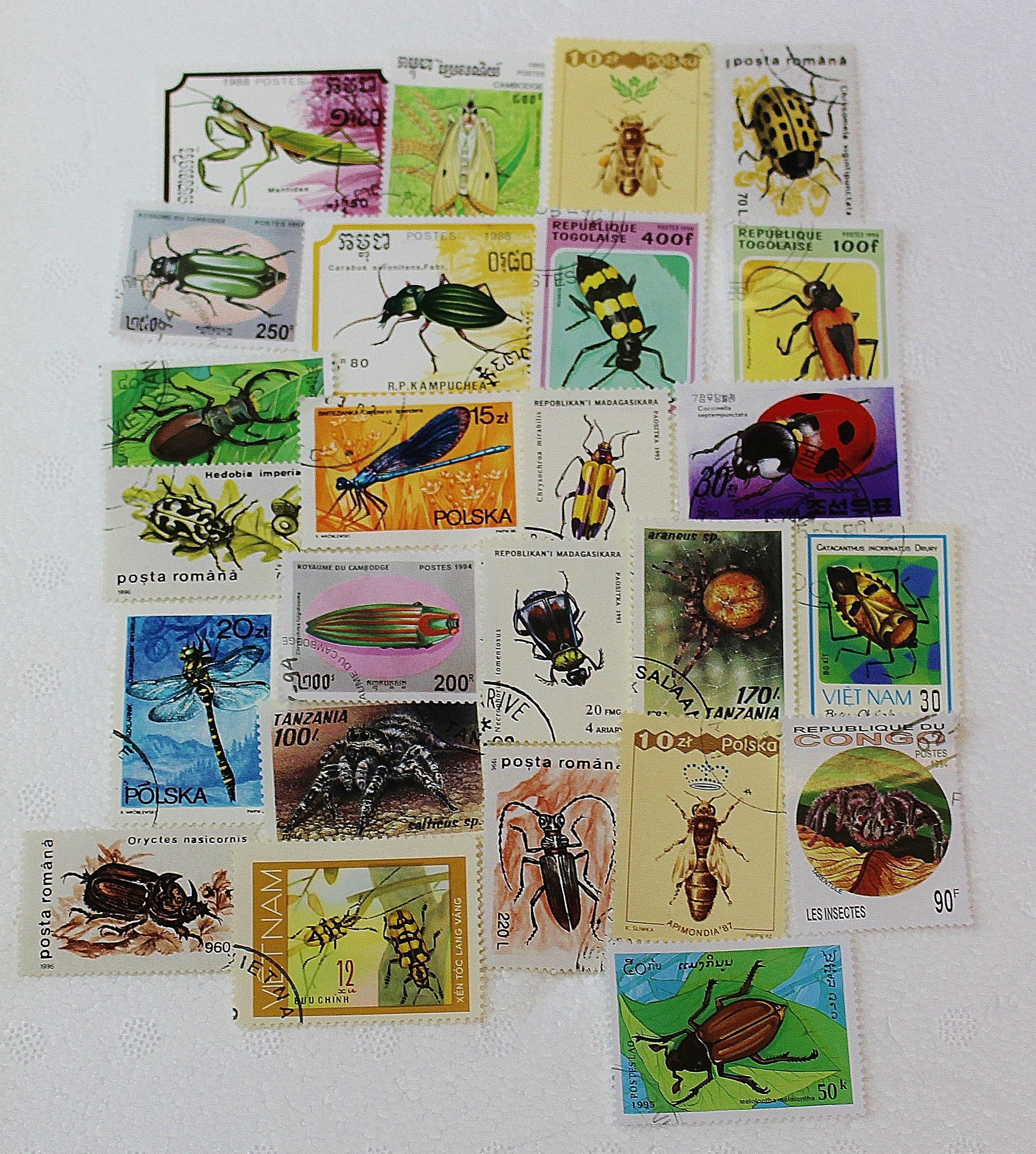 Stamps for Insect Lovers & Collectors, Insect Theme X 25 Beautiful for ...
