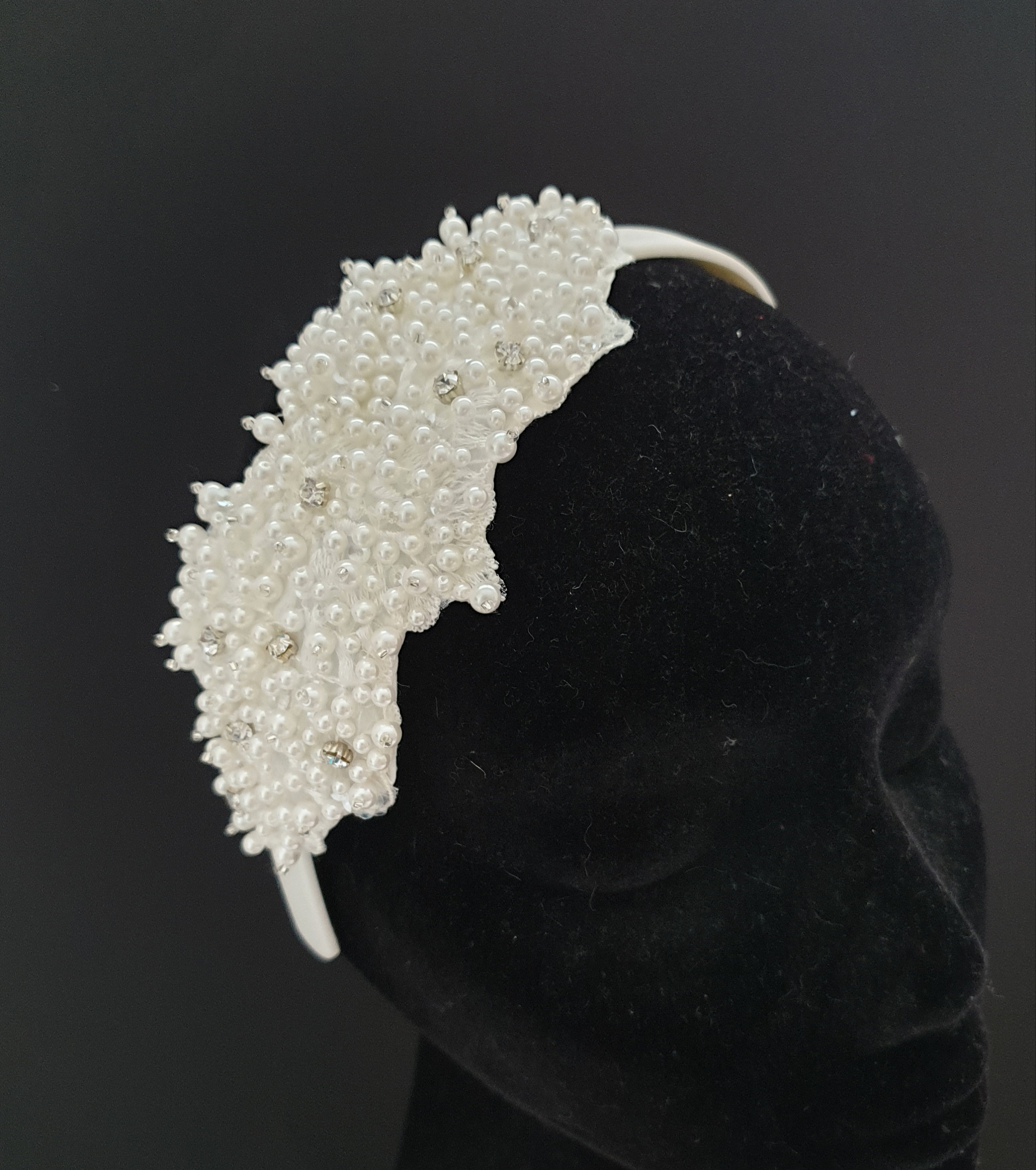 Simple, Stunning, Pearl & Diamante Bridal Headpiece (birdcage Veil ...