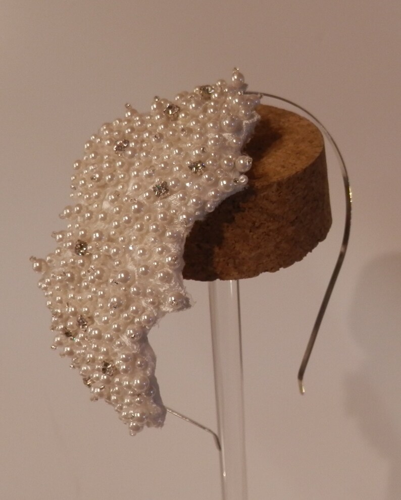Simple, Stunning, Pearl & Diamante Bridal Headpiece (birdcage Veil ...