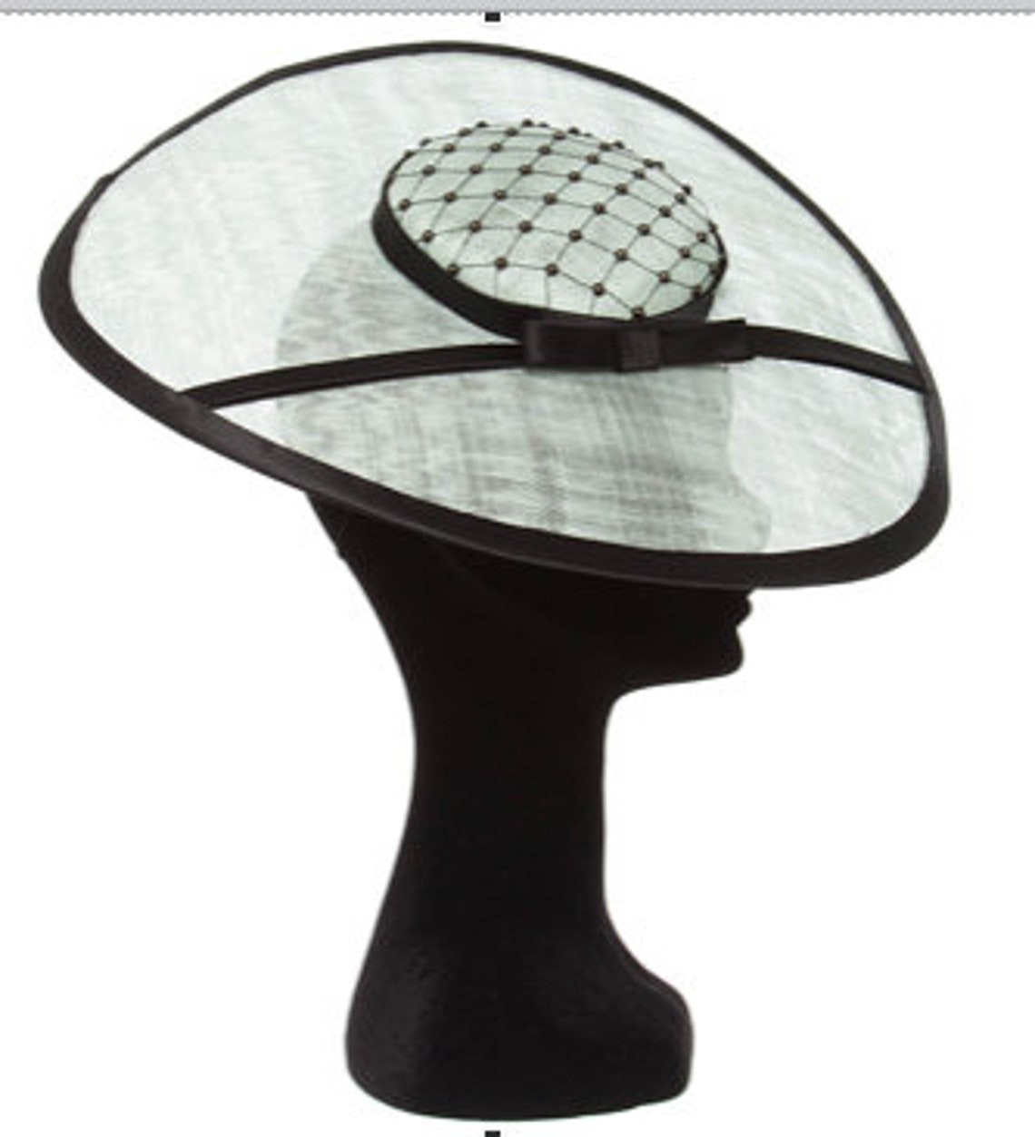 Beautiful Saucer Hat in a Delicate Shade of Green With Black - Etsy