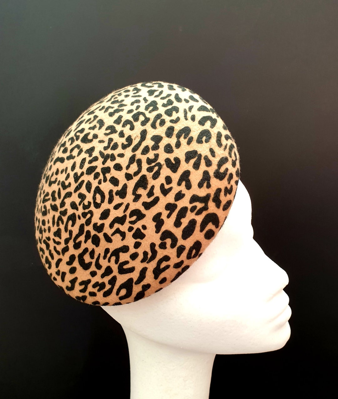 Animal Print Felt Beret Perch Hat - Etsy