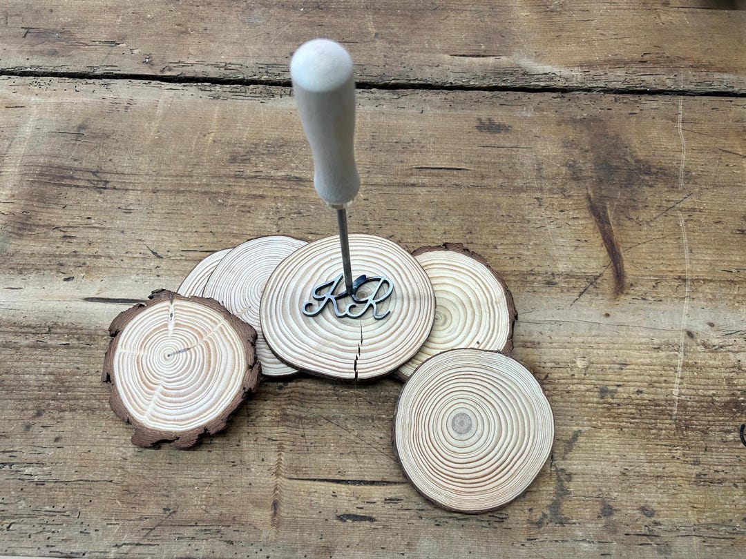 Custom Script Branding Iron: Two Letter Rustic Wood Burning - Etsy