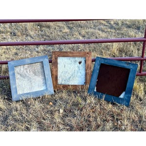 Rustic Cowhide Wedding Frame and Custom Heart Branding Iron Set ...