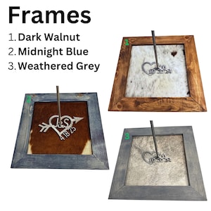 Rustic Cowhide Wedding Frame and Custom Heart Branding Iron Set ...
