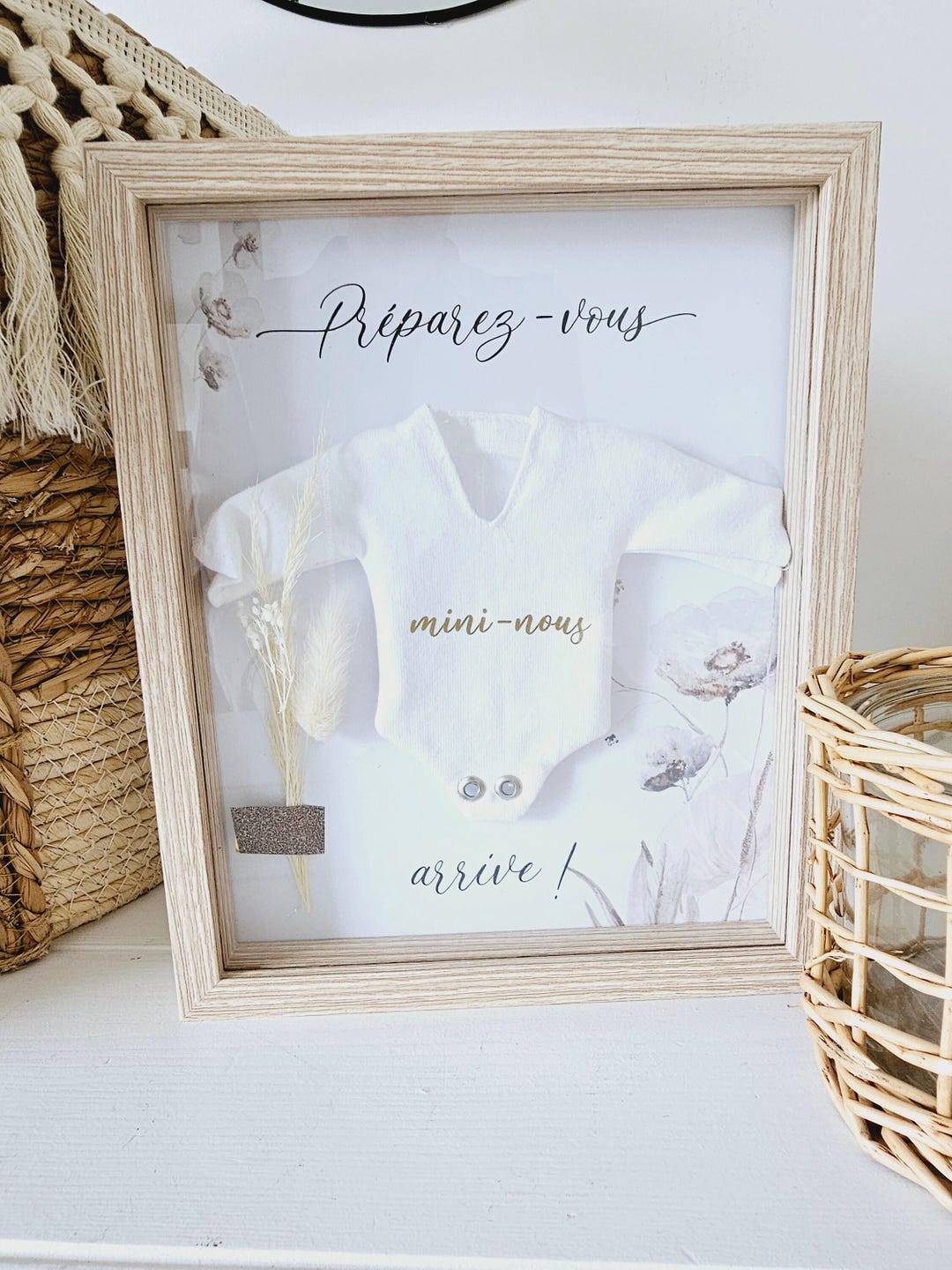 Cadre annonce Mini-nous arrive avec mini-body imprimé - Etsy France