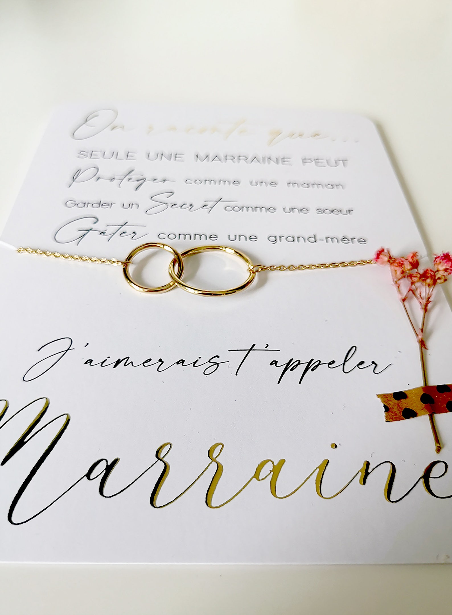 Carte demande marraine avec dorure bijou bracelet ou - Etsy France