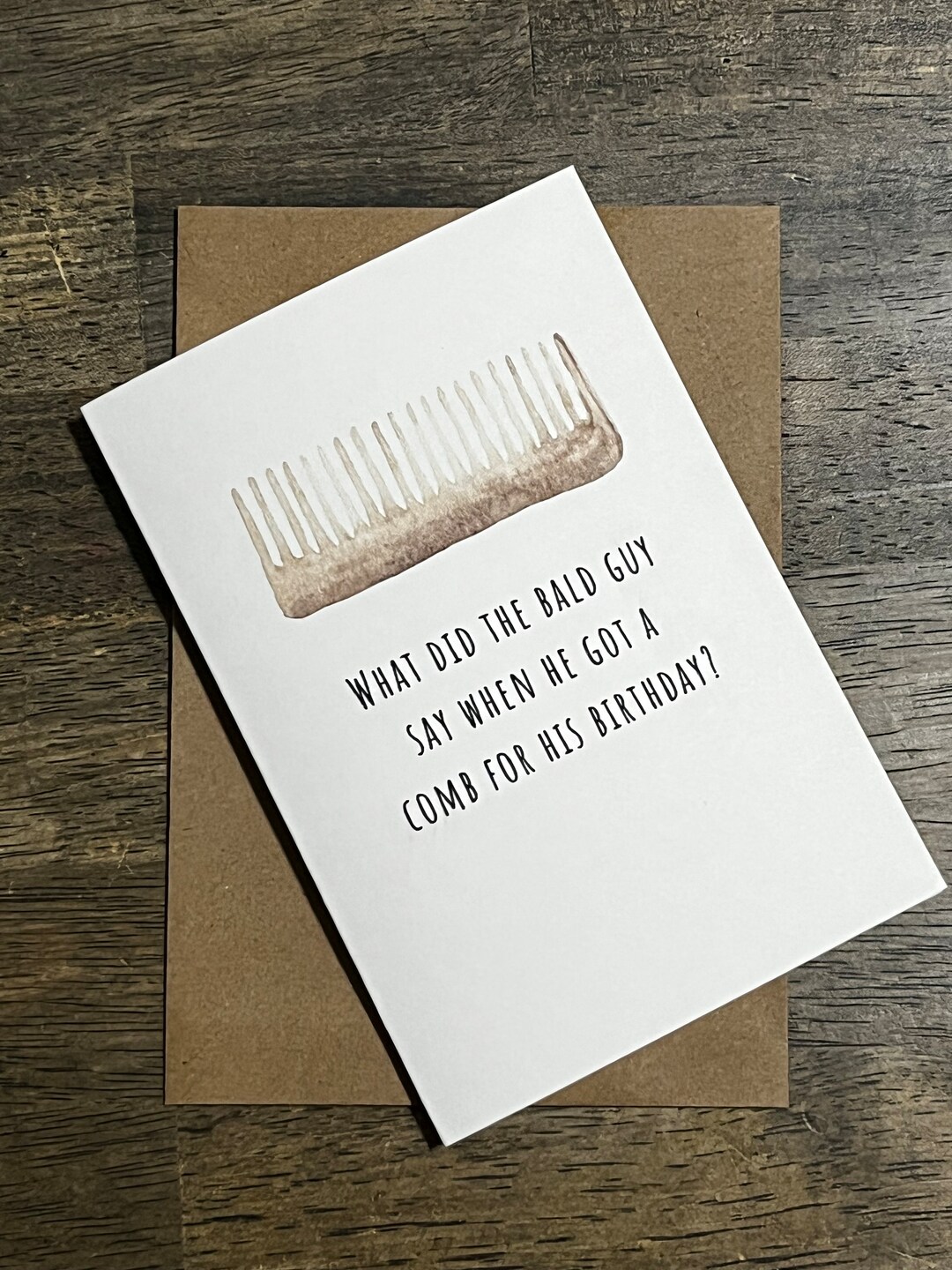 Funny Comb for a Bald Man Birthday Card - Etsy