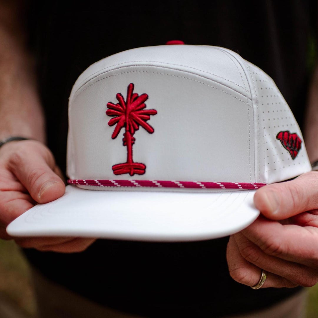 South Carolina White Palmetto Tree Embroidered Snapback Polyester Rope ...
