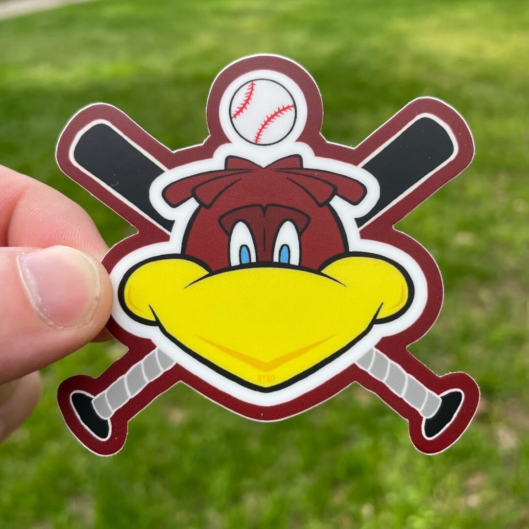 Cute Cartoon Animal Rooster Crossed Bats Baseball Sticker - Etsy