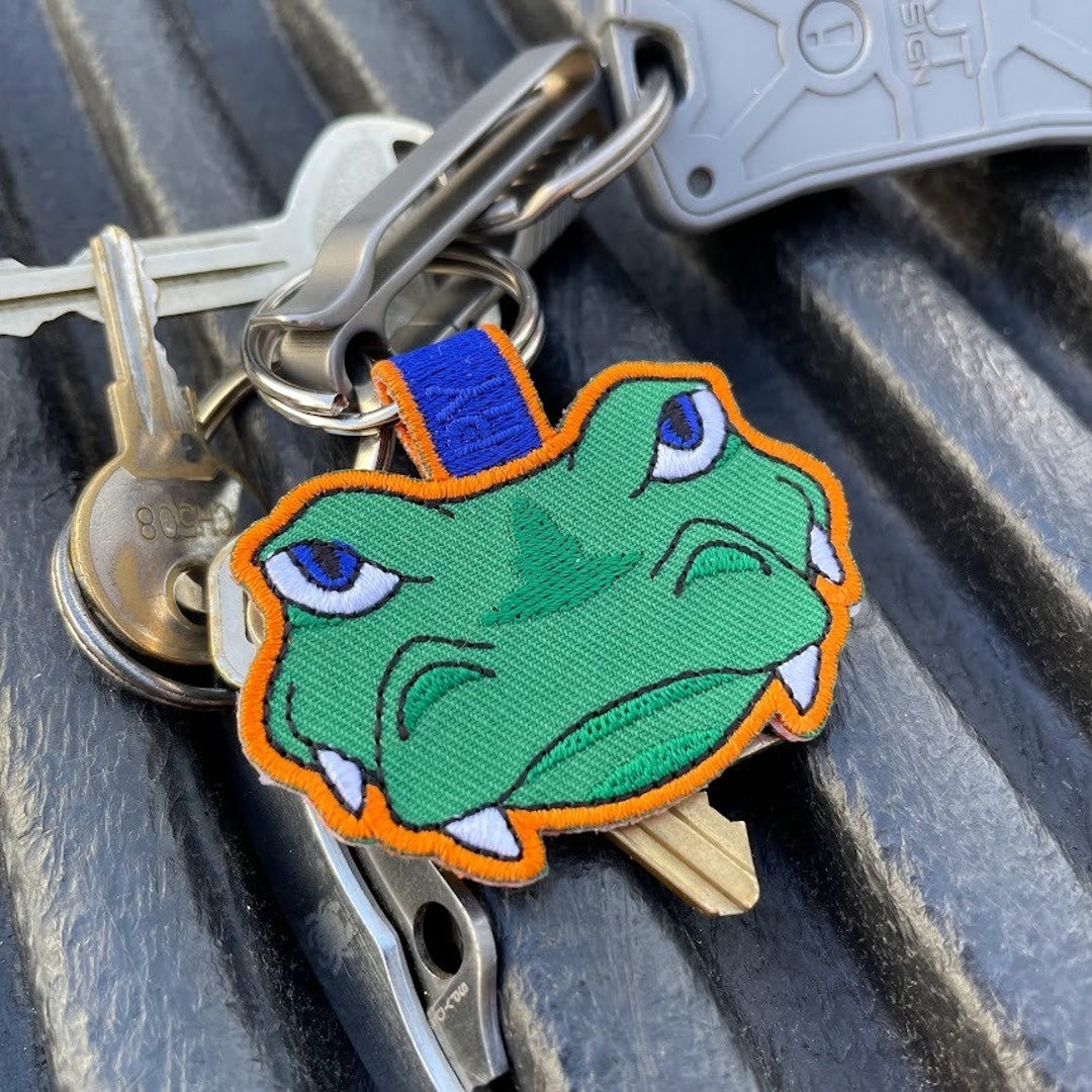 Cartoon Gator Alligator Football Embroidered Keychain | Kids Cute ...