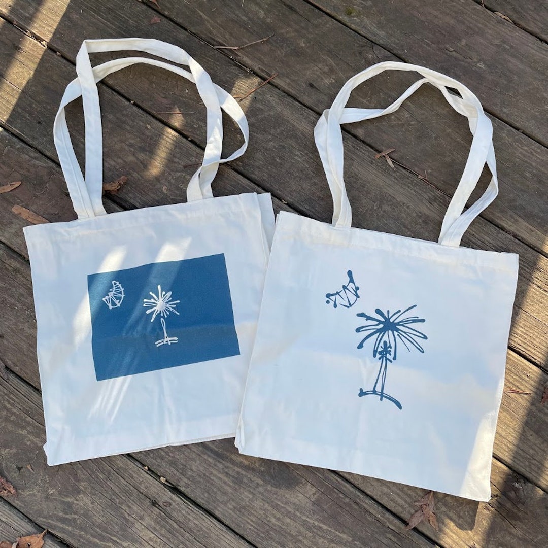 South Carolina Palmetto Canvas Tote Bags - Etsy