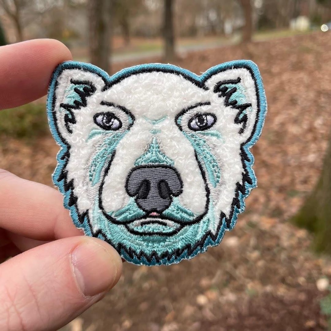 Cute Cartoon Polar Bear Snow Ice Fuzzy Embroidered Iron-on Morale Patch ...