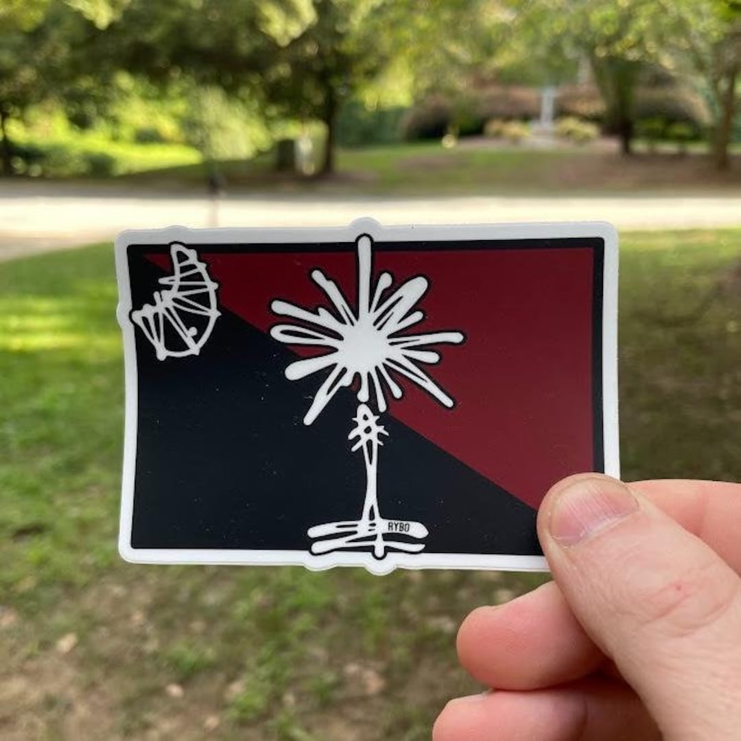 South Carolina Garnet & Black Palmetto State Flag Sticker | College ...