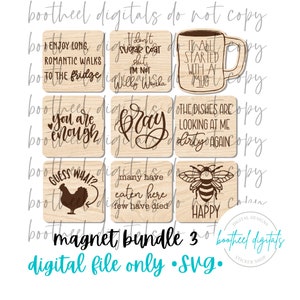 DIGITAL FILE Magnet Bundle 3, Pop Culture References Fridge Magnets ...