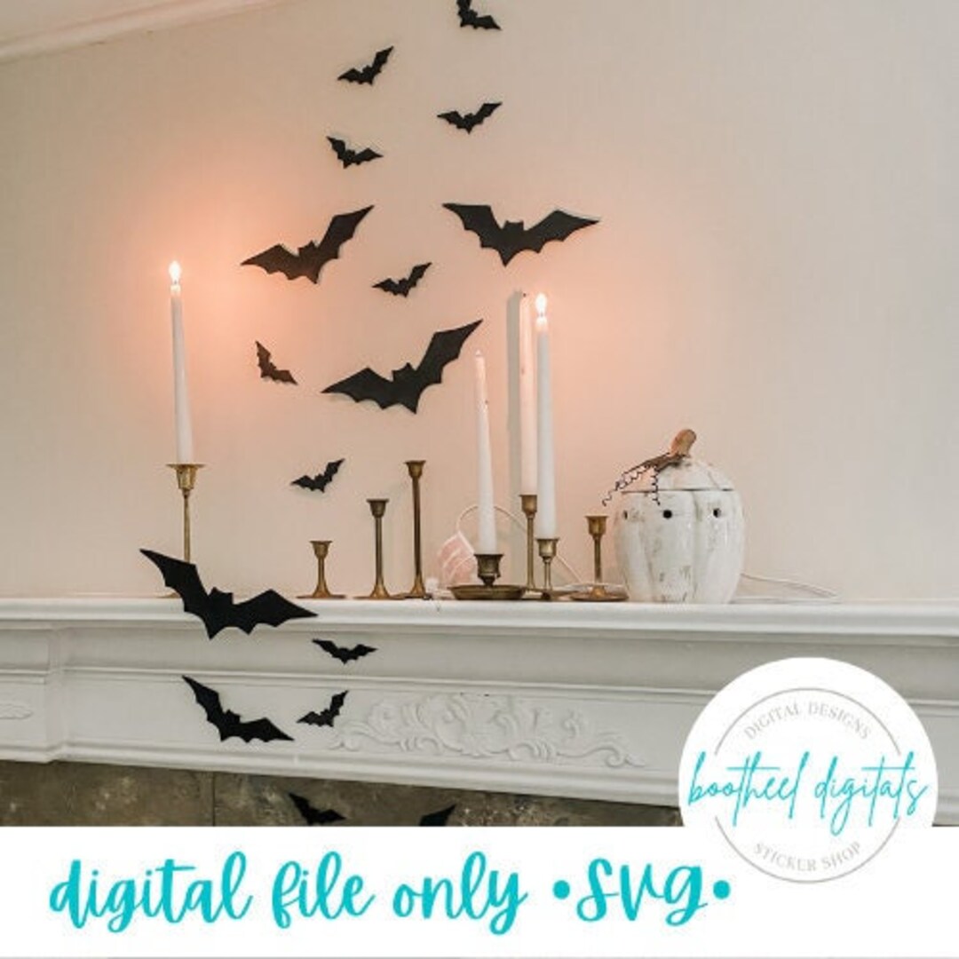 DIGITAL FILE* Halloween Bats Wall Decor File, Frickin Bats, Spooky ...