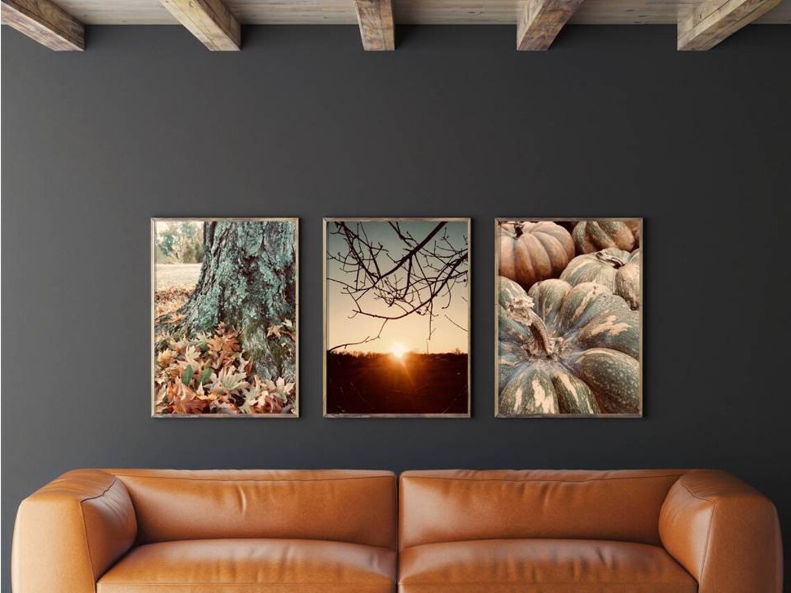 Gallery Wall Set of 3 Fall Photos Wall Art Prints Autumn | Etsy