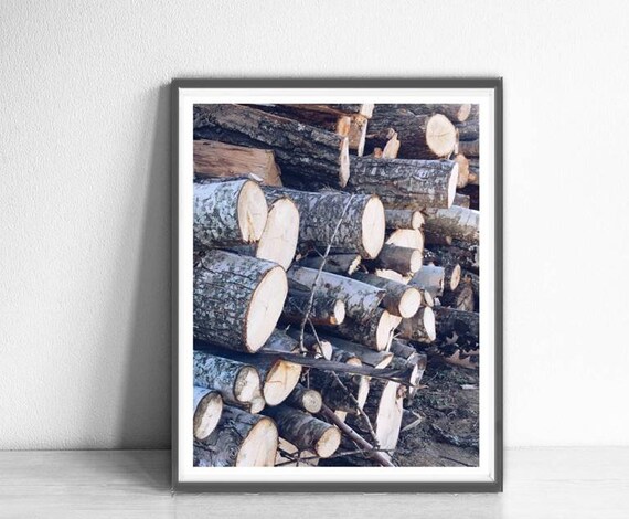 Printable Instant Download Stacked Wood Pile Rustic Décor | Etsy