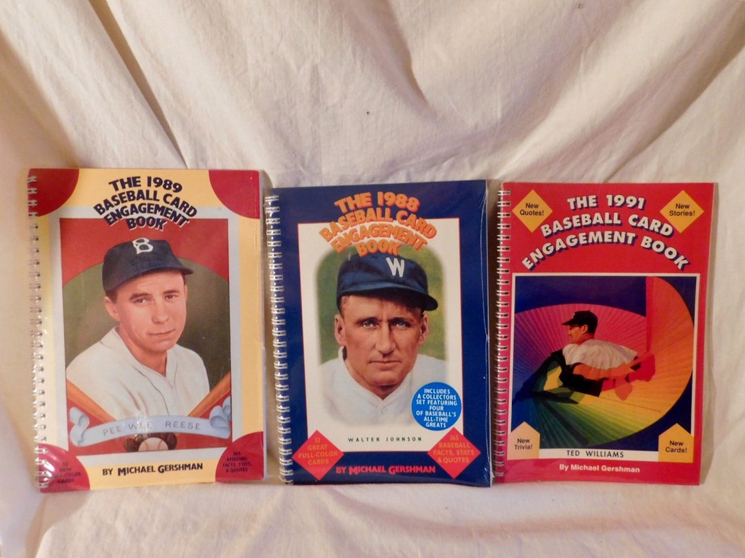 Baseball Card Engagement Book Set of Three 1988 1989 1991 MLB Baseball ...