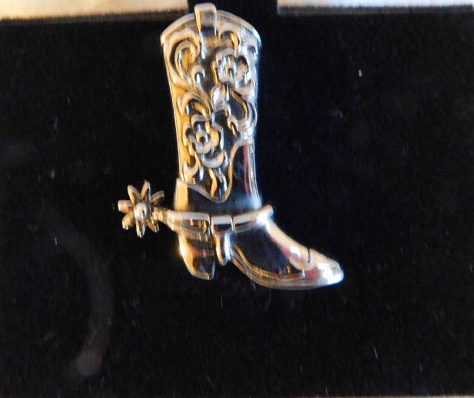 Cowboy Boot Tie Tack Silver Cowboy Boot With Spur Tie Pin - Etsy