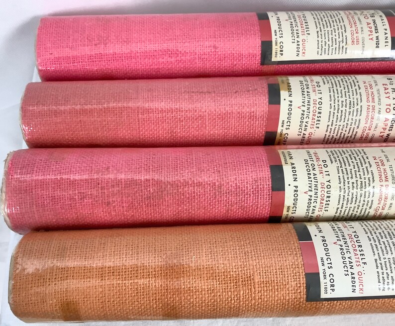 Vintage Wallpaper Burl-stik Wall Panels Pink Burlap Wallpaper | Etsy