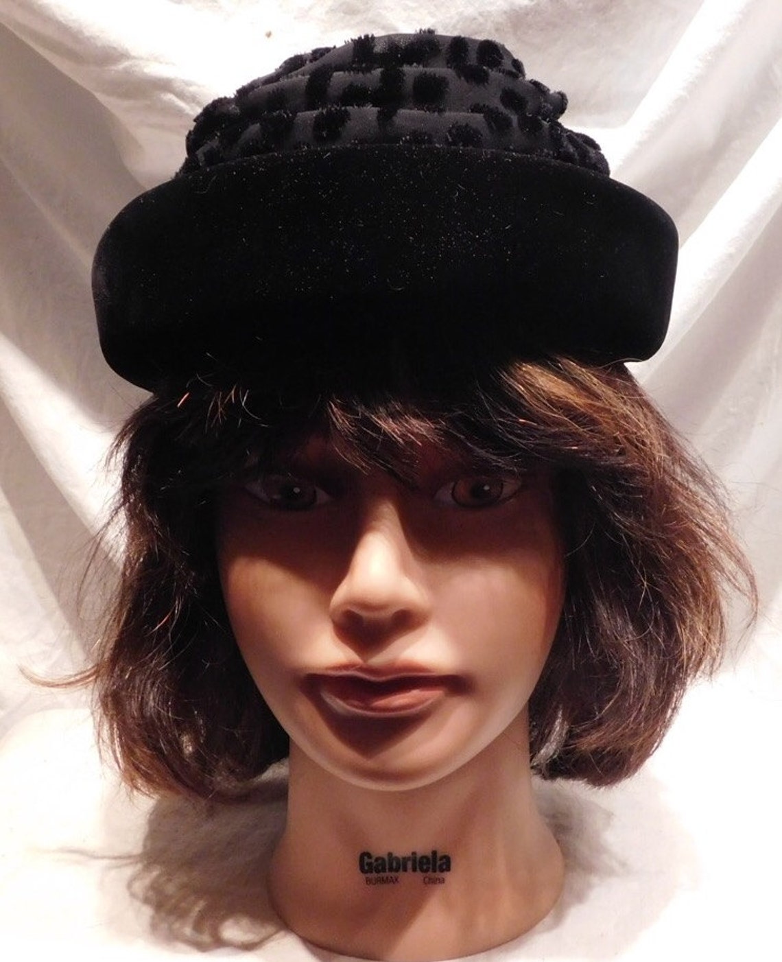 Vintage Hat Beehive Hat Black Velvet Cloche Hat - Etsy