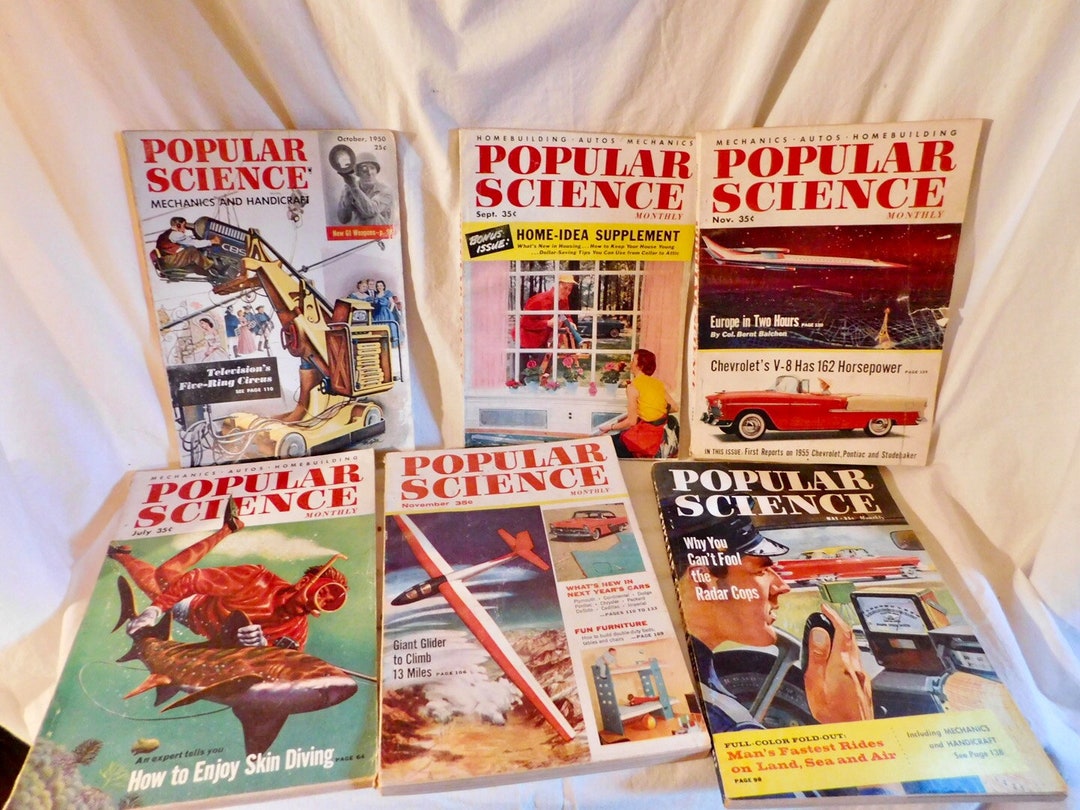 Vintage Popular Science Magazines 9 Issues 1950s Popular Science ...