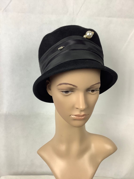 Vintage Wool Cloche Hat Wool Ladies Hats 1960s - Gem