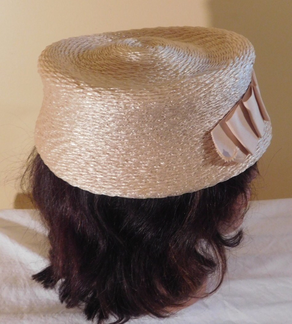 Vintage Hat Straw Hat With Satin Bow by Belmar - Etsy
