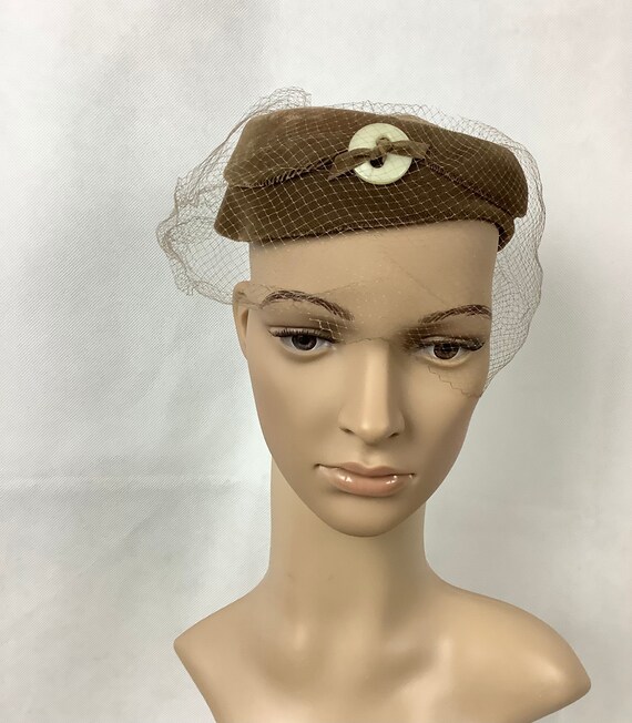 Vintage Hats Halo Hat Brown Velvet Hat 1960s Hats Car… - Gem