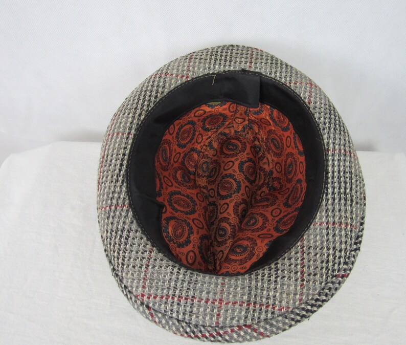 Vintage Tweed Fedora Gray Fedora Wool Fedora Red Feather Mens - Etsy