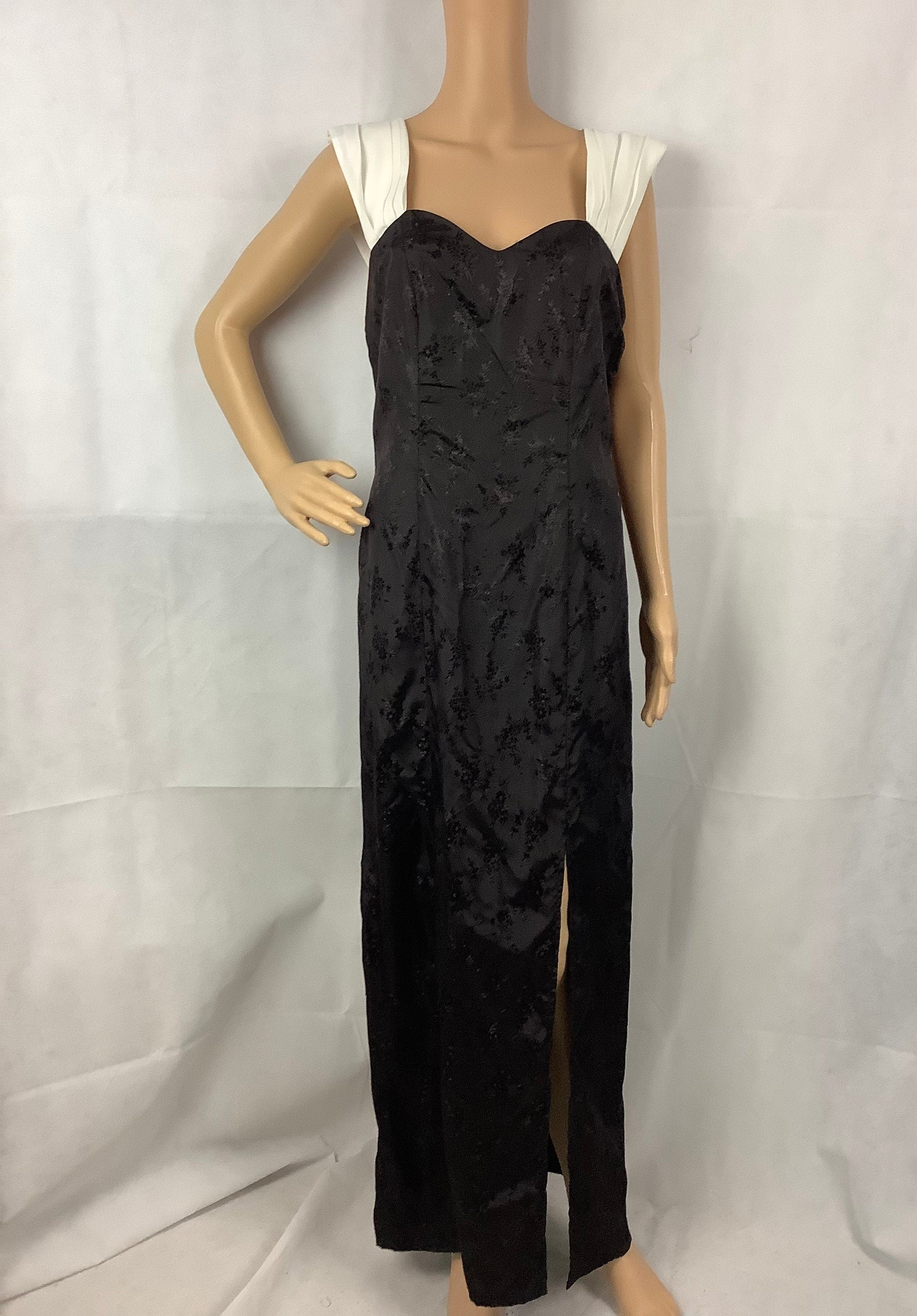 Vintage Gowns Black and White Gown 1980s Gown Prom Formal Event - Etsy