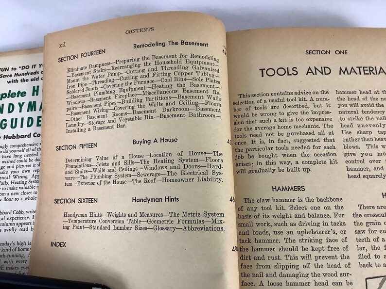 Vintage Books the Complete Home Handymans Guide 1951 - Etsy