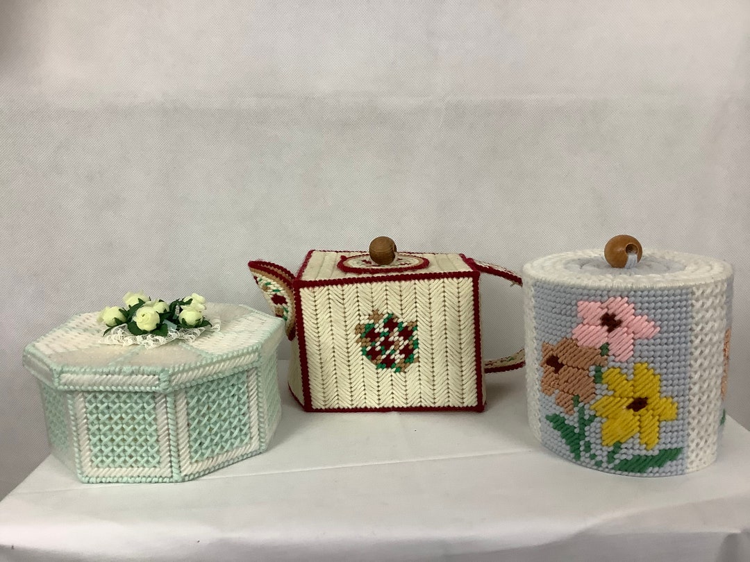 Vintage Needlecraft Needlepoint Tissue Box Cover Toilet Paper Cover - Etsy