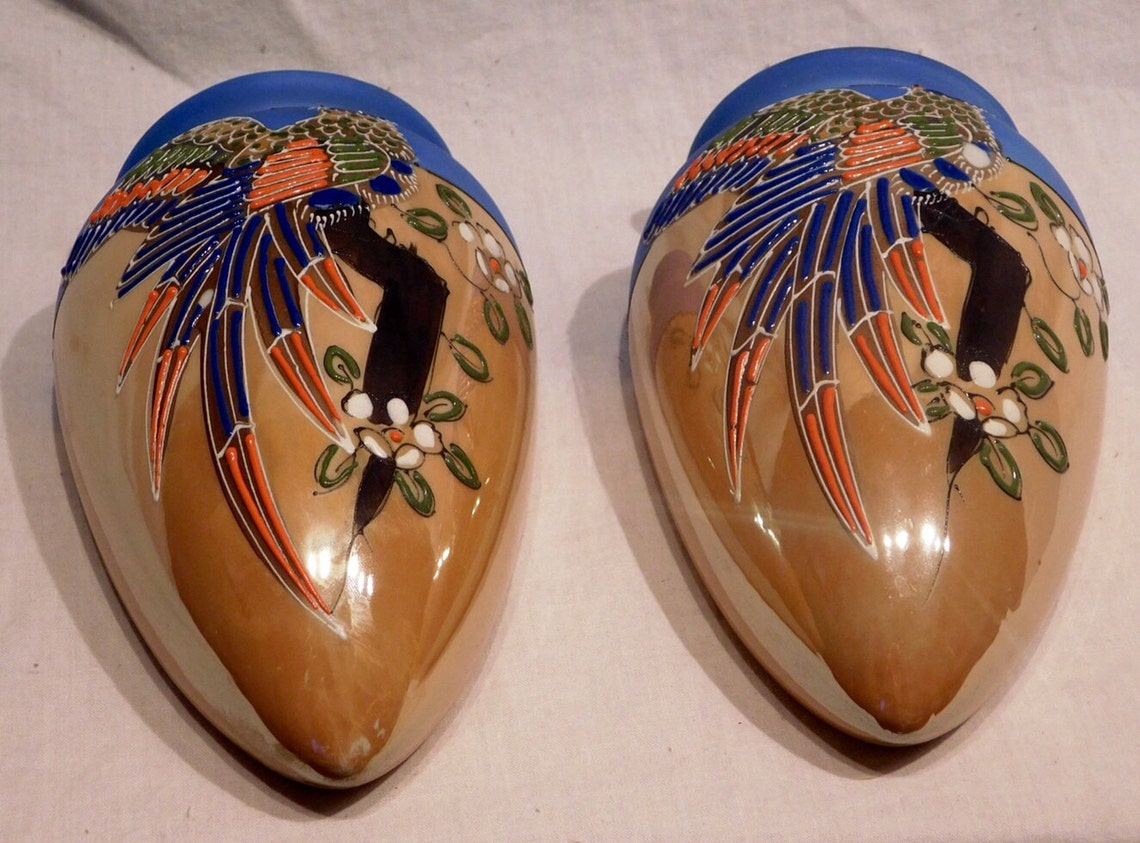 Lustreware Wall Pockets Made in Japan 1930s Moriage Wall - Etsy