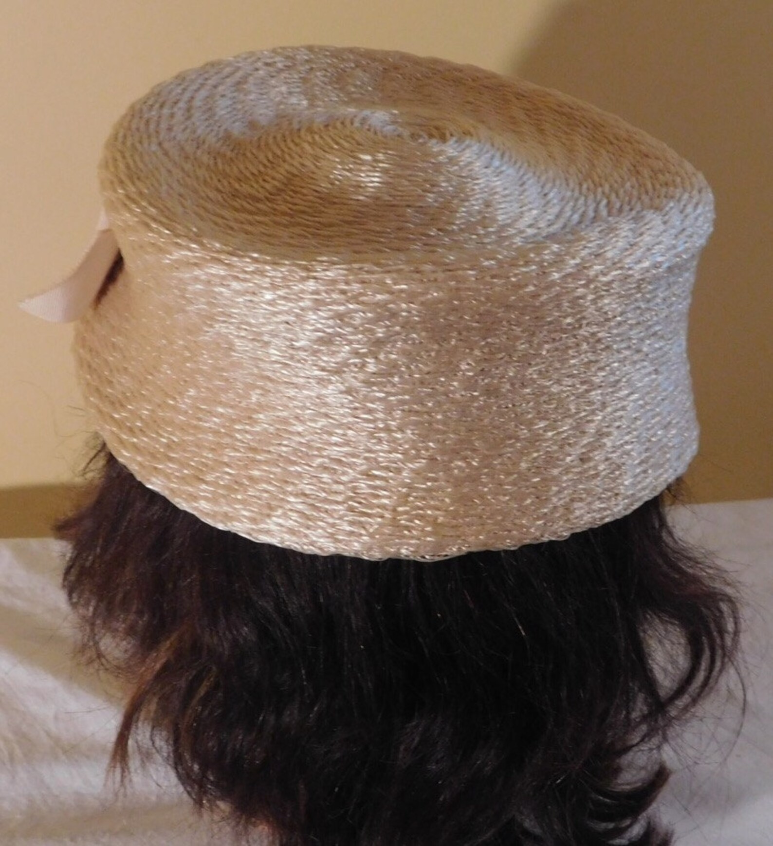 Vintage Hat Straw Hat With Satin Bow by Belmar - Etsy